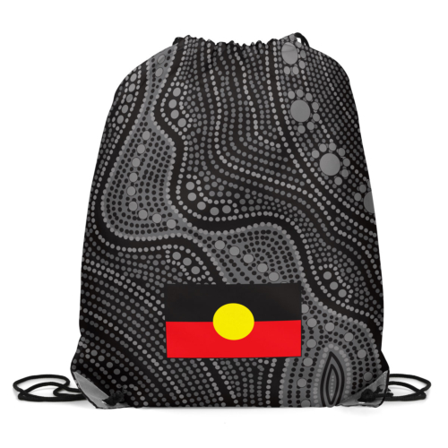 Aboriginal Flag Drawstring Backpacks, In Stock – Order Now