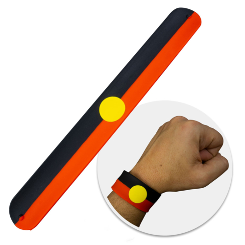 Aboriginal Flag Silicone Slap Bands, In Stock – Order Now